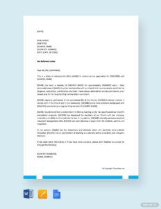 Sample Letter Of Recommendation For A Pastor
