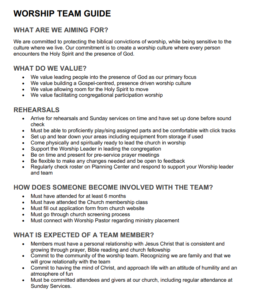 Praise And Worship Program Outline